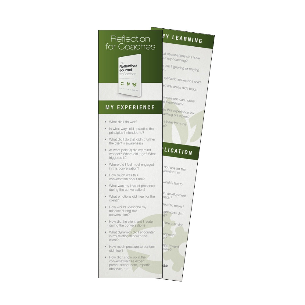 Reflection for Coaches Bookmark - 25 pack – Keith Webb & COACH Model Store